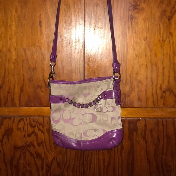Coach | Bags | Purple Logo Coach Crossbody Purse | Poshmark